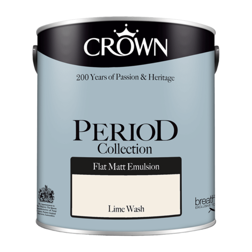 INTERIOR PAINT CROWN PERIOD FLAT MATT LIME WASH / 2,5 - Би енд Ес Комерс